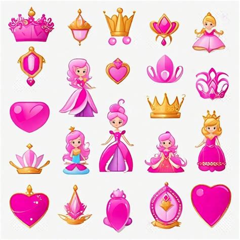 Premium Ai Image Princess Icon Set