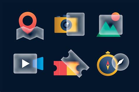 Glass Morphism Traveling Icon Collection 10185064 Vector Art At Vecteezy