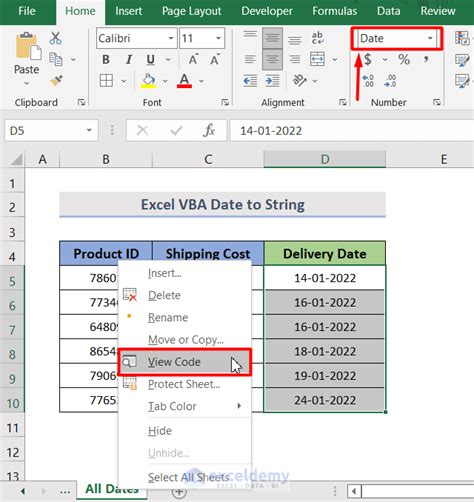 Vba Date To String Conversion In Excel 6 Methods Exceldemy