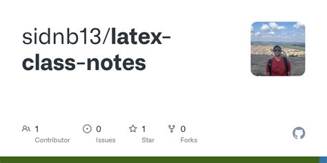 Github Sidnb13latex Class Notes