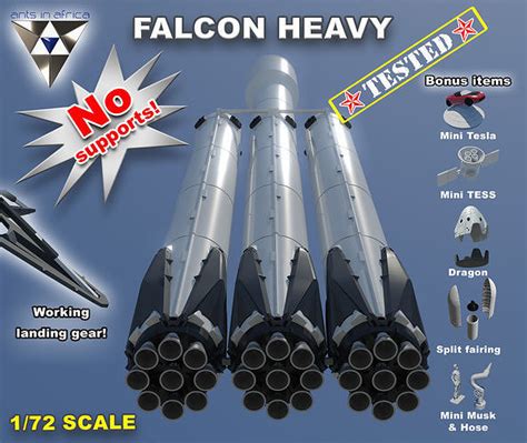 Falcon Heavy And Falcon 9 3d Model 3d Printable Cgtrader