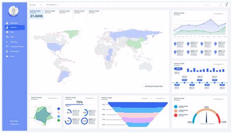 Dashboard Ui Modern Presentation With Data Graphs Vector Image