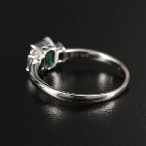 Customizable Minimalist Natural Emerald Cut Emerald Diamond Engagement Ring Wedding Ring For
