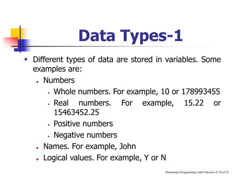 PPT On Variables And Data Types In Programming Lang PowerPoint Slides