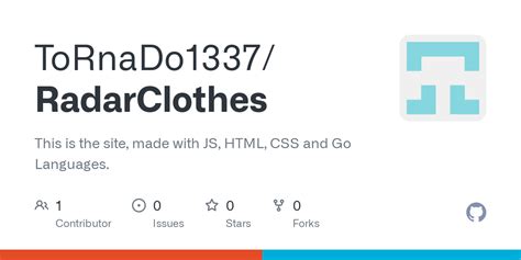 GitHub ToRnaDo RadarClothes This Is The Site Made With JS HTML CSS And Go Languages