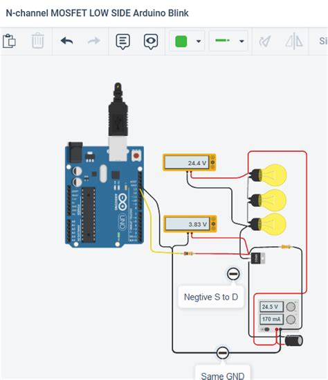 N Channel MOSFET LOW SIDE Arduino Blink Circuit Design Arduino Siding