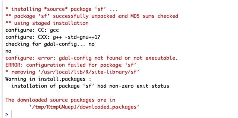安装install packages sf 报错解决办法 checking GDAL checking whether PROJ 生信圆桌