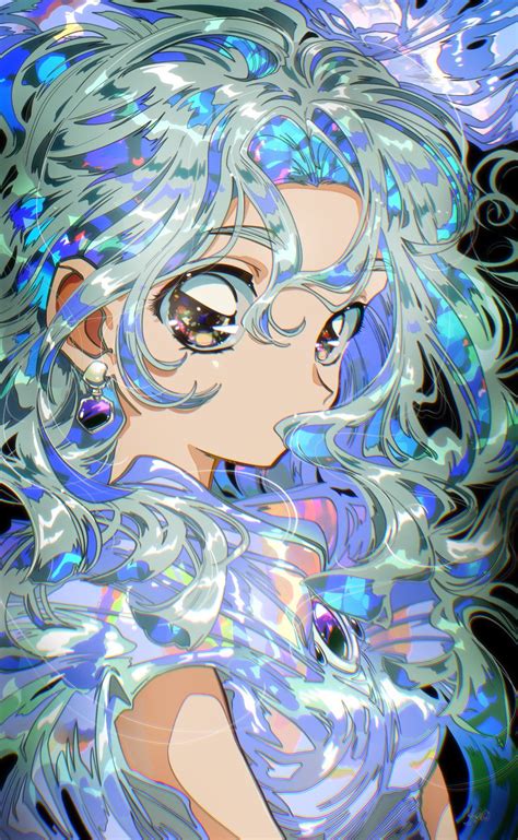 Safebooru 1girl Blue Dress Blue Hair Brooch Colored Inner Hair Dress