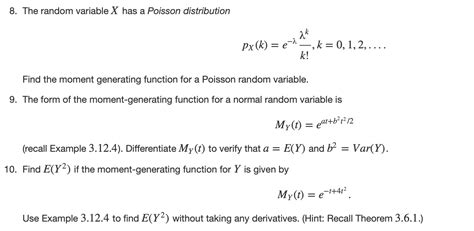 Solved The Random Variable X Has A Poisson Distribution Chegg