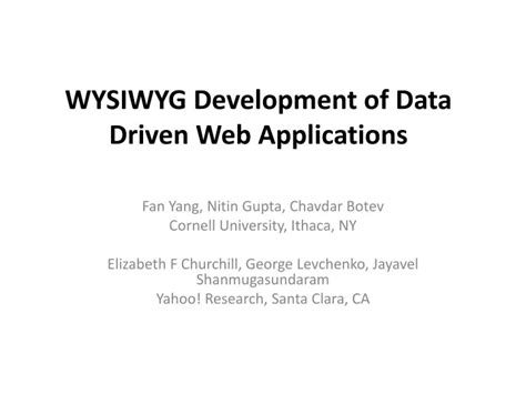 Ppt Wysiwyg Development Of Data Driven Web Applications Powerpoint