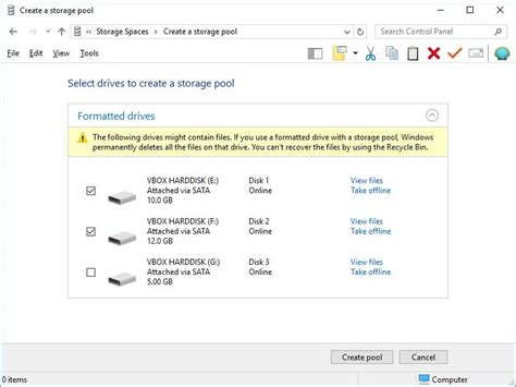 windows storage spaces