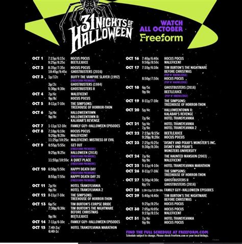 31 Nights Of Halloween Schedule Released From Freeform