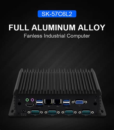 Support 6 Rs232 Db9 Serial Interface I5 6360u Dual Core X86 Fanless Embedded Industrial Mini Pc