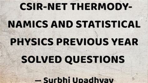 Csir Ugc Net Solved Question Of Thermodynamics Dec 2015 Offered By