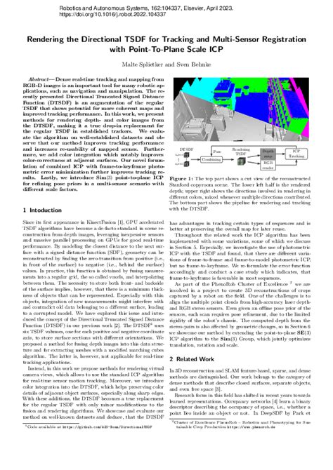 Pdf Rendering The Directional Tsdf For Tracking And Multi Sensor