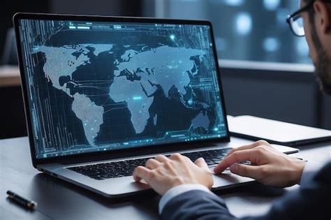 Network Security System Personal Data Information On Laptopinformation And Cyber Security