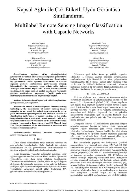 Pdf Multilabel Remote Sensing Image Classification With Capsule Networks