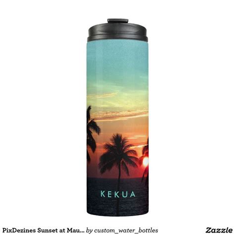 Pixdezines Sunset At Mauna Kea Beach Bottle Thermal Flask Thermal