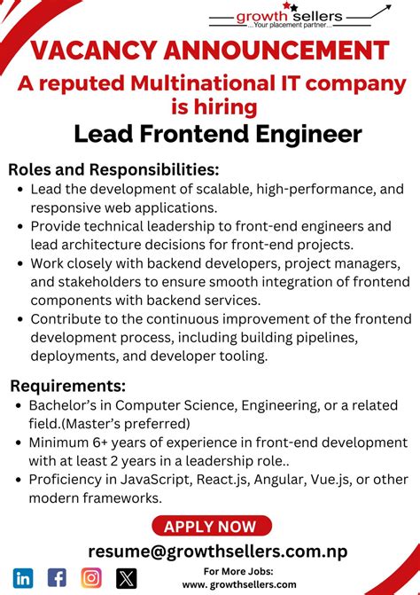 Frontendengineer Leadfrontendengineer Frontenddeveloper Webdevelopment Growth Sellers