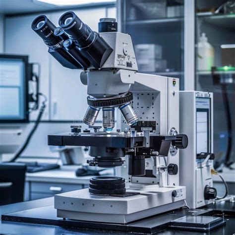 Scanning Electron Microscope In A Physical Lab Computer Education Atom Observation Nano Stock