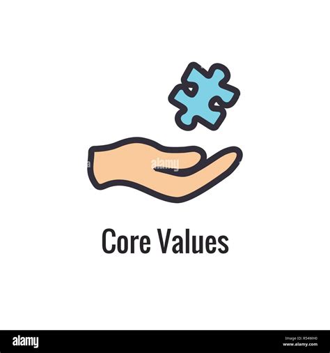 Core Values Outline Line Icon Conveying Specific Purpose Stock Vector
