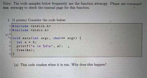 Solved Note The Code Samples Below Frequently Use The Chegg