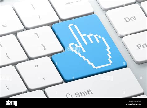 Web Design Concept Mouse Cursor On Computer Keyboard Background Stock