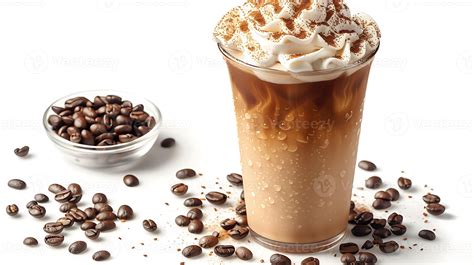 Refreshing Iced Coffee Whipped Cream Chilled Iced Coffee Topped With