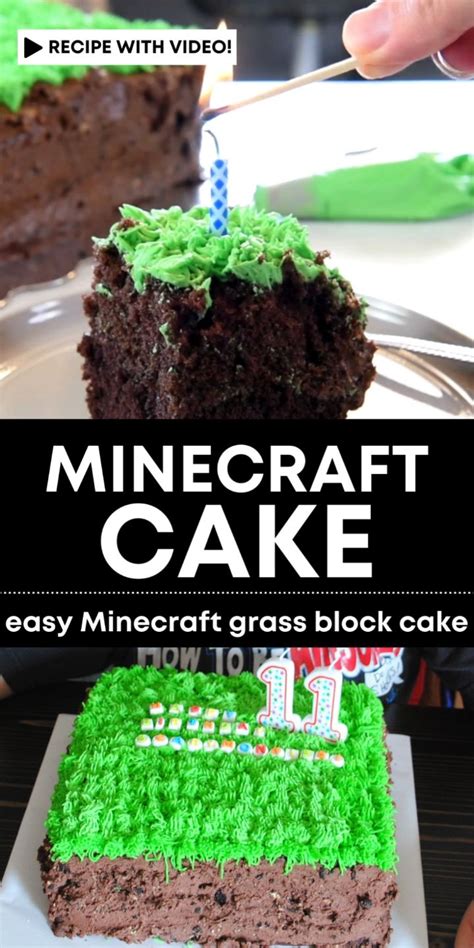 Minecraft Grass Block Cake Easy Buttercream Recipe
