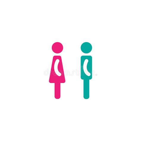 Silhouettes Of Man And Woman People Gender Or Sex Simple Icon Stock