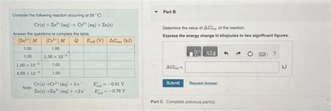 Solved Consider The Following Reaction Occurring At 25∘c