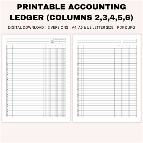 Printable Ledger Paper Free Printable Paper