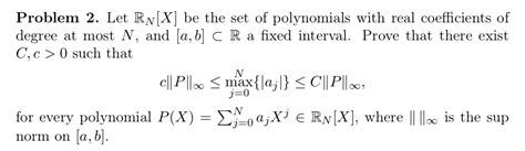 Solved Problem Let Rn X Be The Set Of Polynomials With Chegg