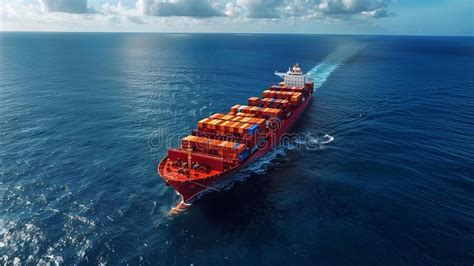 Cargo Management On An Export Container Ship Crossing The Ocean Concept Cargo Management