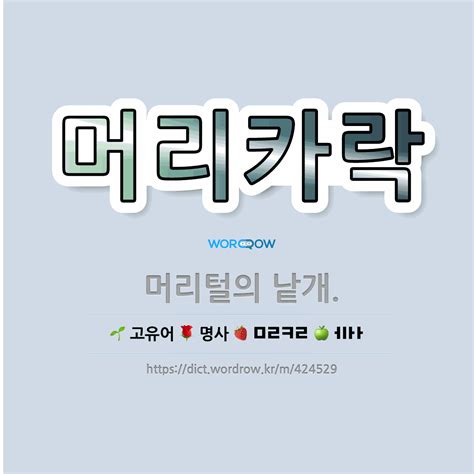 🌟머리카락 머리털의 낱개 표준국어대사전