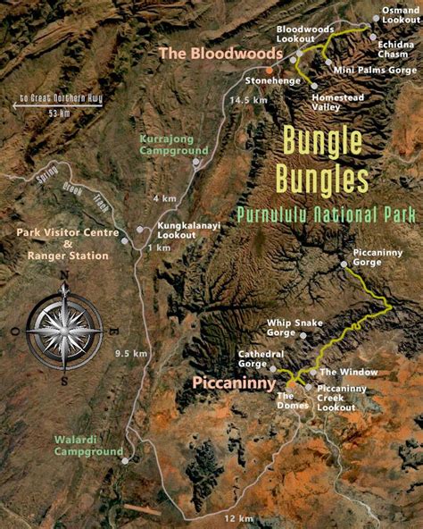 Bungle Bungles Map Infographic Explore 3 Best Walks In Purnululu