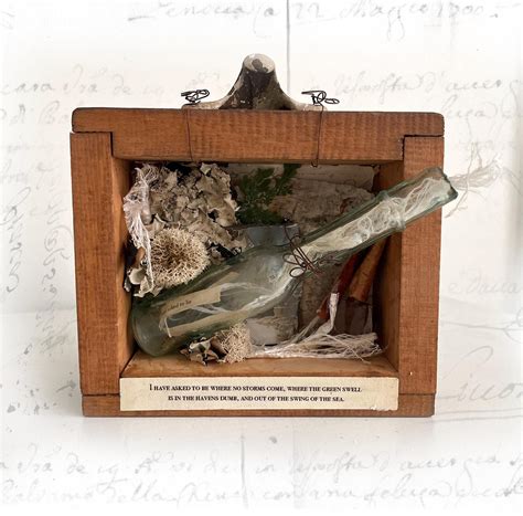 Found Object Assemblage With Hopkins Quote Assemblage With Peace Theme Bookshelf