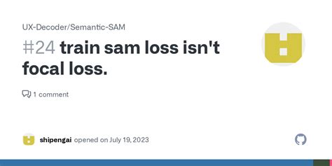 Train Sam Loss Isnt Focal Loss · Issue 24 · Ux Decodersemantic Sam