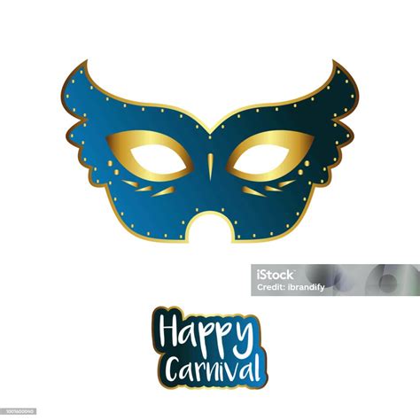 행복 한 브라질 카니발의 날입니다 골든 디자인 요소에 흰색 바탕에 파란색 카니발 마스크 금 금속에 대한 스톡 벡터 아트 및 기타 이미지 금 금속 깃털 디자인 Istock