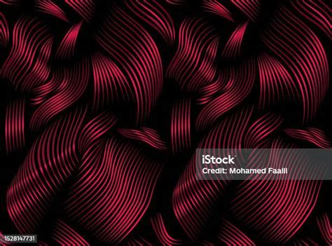 패브릭 및 섬유 인쇄 스포츠 저지 질감 포장지 배경 및 포장 웹 배너를 위한 검은색 배경에 매끄러운 곡선 리본 추상 패턴 벡터 기하 도형에 대한 스톡 벡터 아트 및 기타