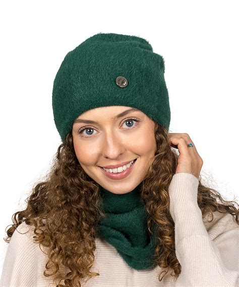 Butelkowy Komplet Czapka Komin Alpaka Planeta Czapek