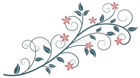 Decorative Floral Vine Element Vector Illustration Vector Design Generative Ai Stock Vector