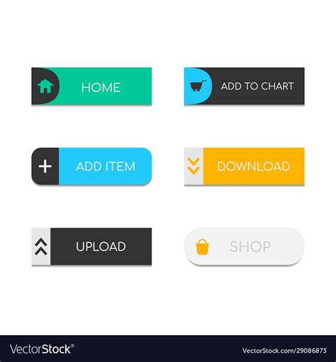 Web Buttons Flat Design Royalty Free Vector Image