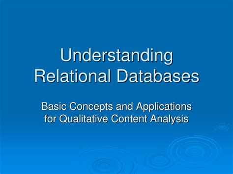 Ppt Understanding Relational Databases Powerpoint Presentation Free