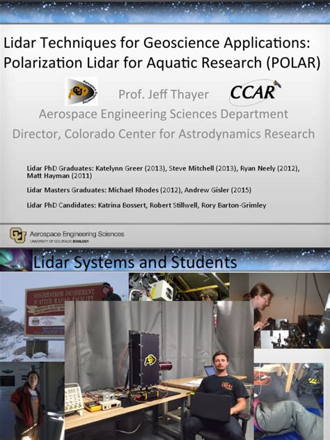 PDF Lidar Techniques For Geoscience Applications Polarization Lidar For Aquatic Research