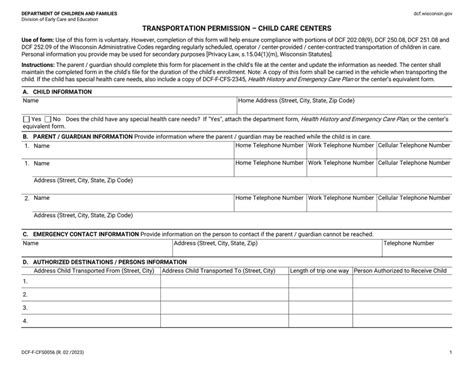 Form Dcf F Cfs0056 Fill Out Sign Online And Download Printable Pdf Wisconsin Templateroller