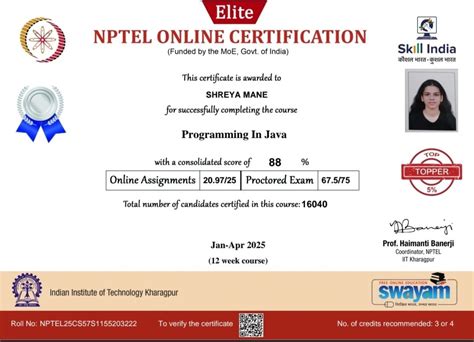 java nptel certification lifelonglearning programming upskilling