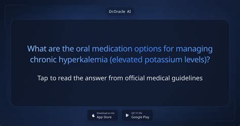 What Are The Oral Medication Options For Managing Chronic Hyperkalemia Elevated Potassium Levels