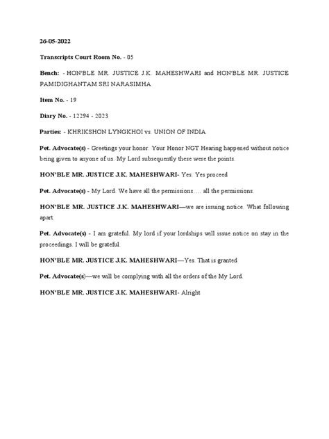 Case Transcript 1 Pdf