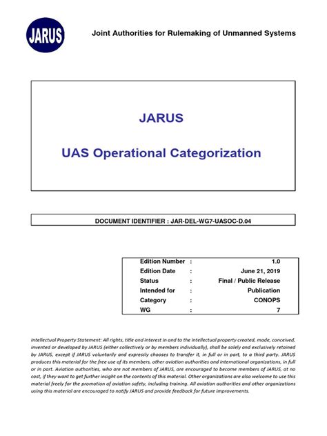 Jar Doc 09 Uas Operational Categorization Pdf Unmanned Aerial